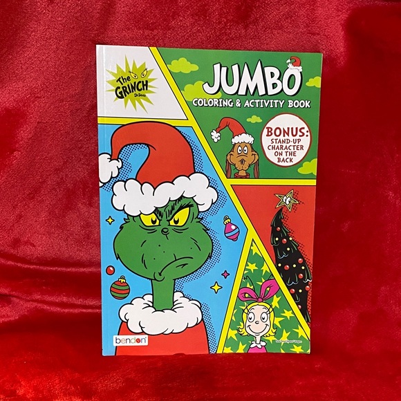 Bendon | Toys | 35 Bendon The Grinch Jumbo Coloring Activity Book Green ...